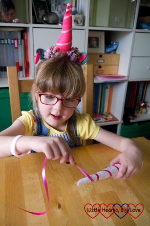 Unicorn horn crafts for adults and children - Little Hearts, Big Love