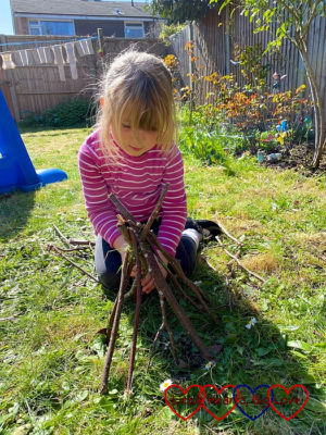 Outdoor learning: making a toy den - Little Hearts, Big Love