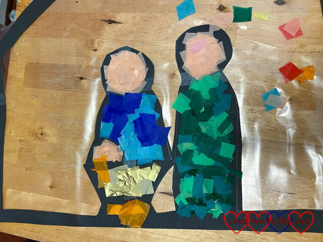Crafting with kids: Tissue paper ‘stained-glass’ Nativity scene ...