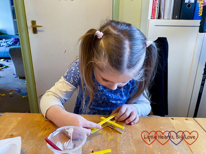Crafting with kids - clothes-peg planes - Little Hearts, Big Love