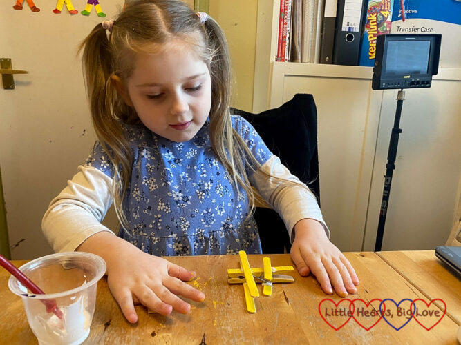 Crafting with kids - clothes-peg planes - Little Hearts, Big Love