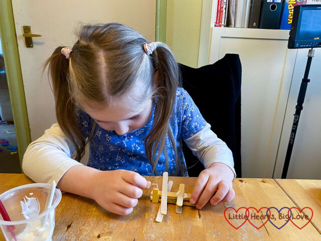 Crafting with kids - clothes-peg planes - Little Hearts, Big Love