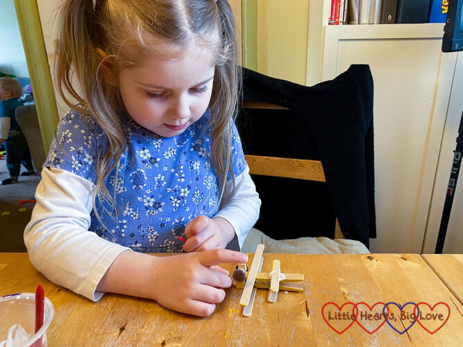 Crafting with kids - clothes-peg planes - Little Hearts, Big Love